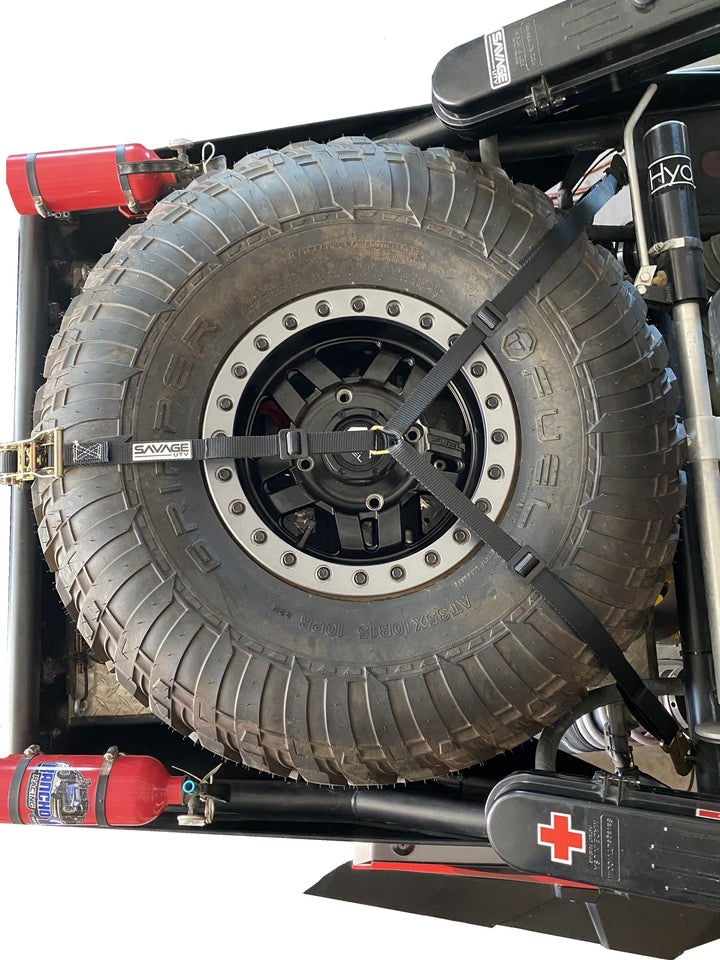 Savage Ratcheting Y-Strap For Spare Tires – Kwik-Saw Racing